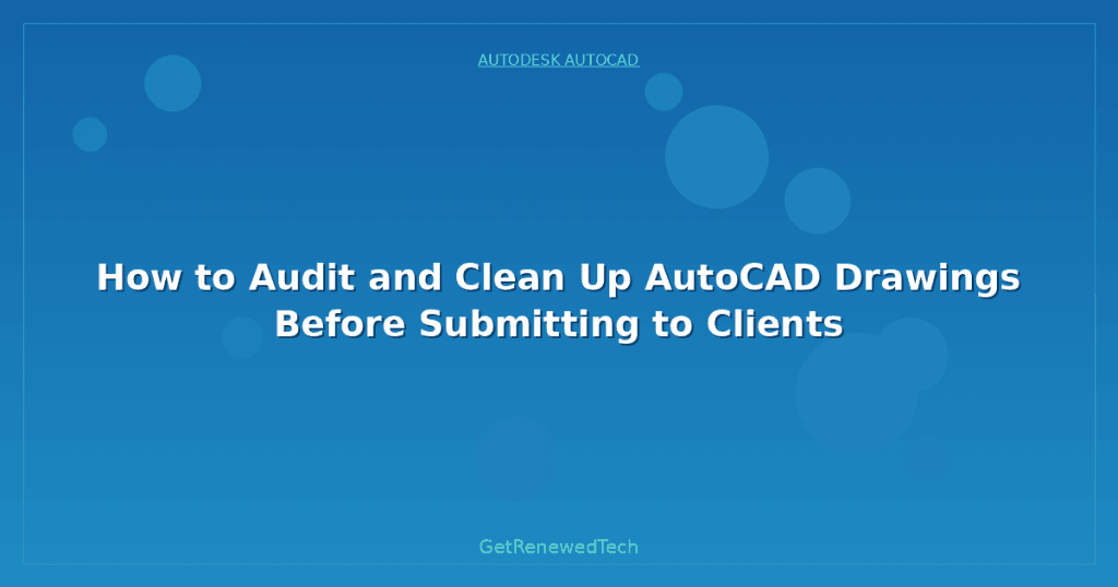 How to Audit and Clean Up AutoCAD Drawings Before Submitting to Clients ...
