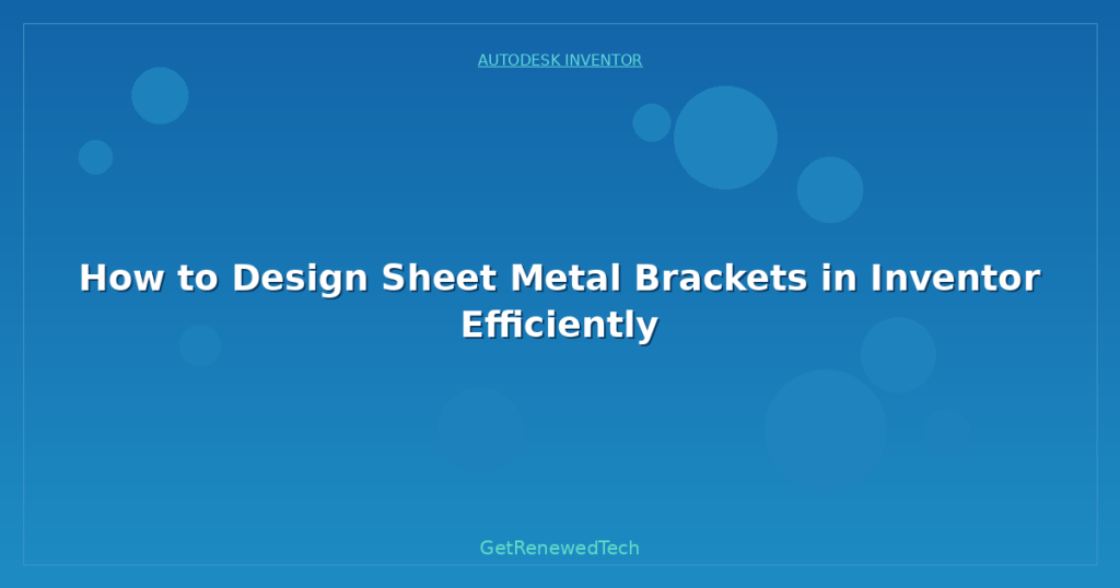 How to Design Sheet Metal Brackets in Inventor Efficiently ...